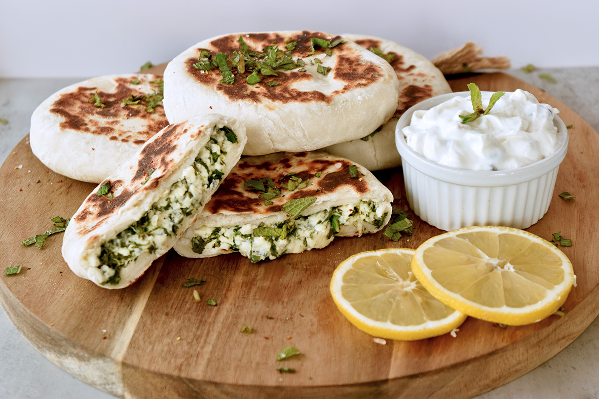 Feta Stuffed Flatbread | Canadian Goodness