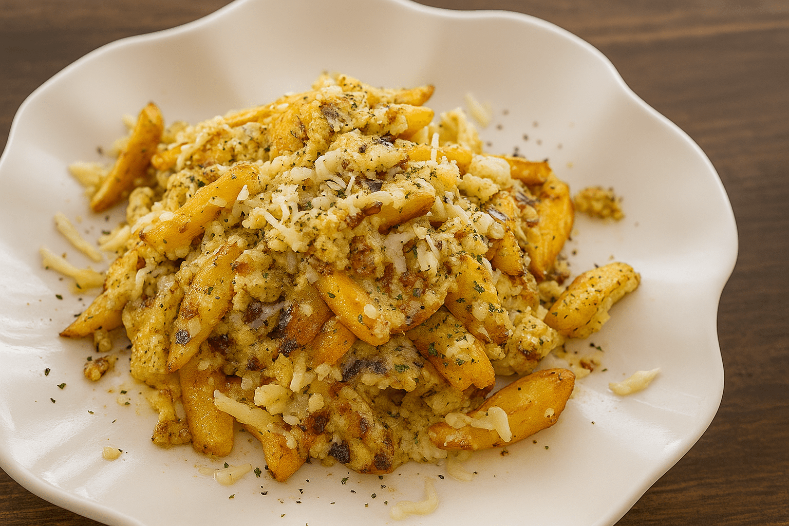 Omelette with Fries and Cheese | Canadian Goodness