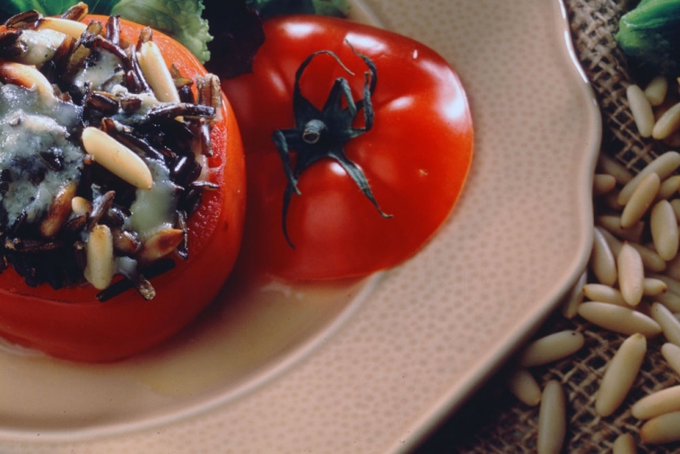 Canadian Blue Ermite Cheese Stuffed Grilled Tomatoes | Canadian Goodness