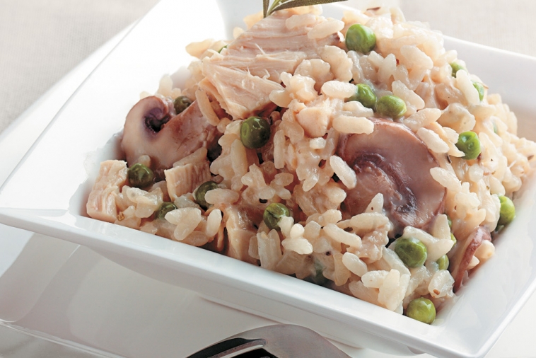 Chicken, Pea and Mushroom Risotto | Canadian Goodness