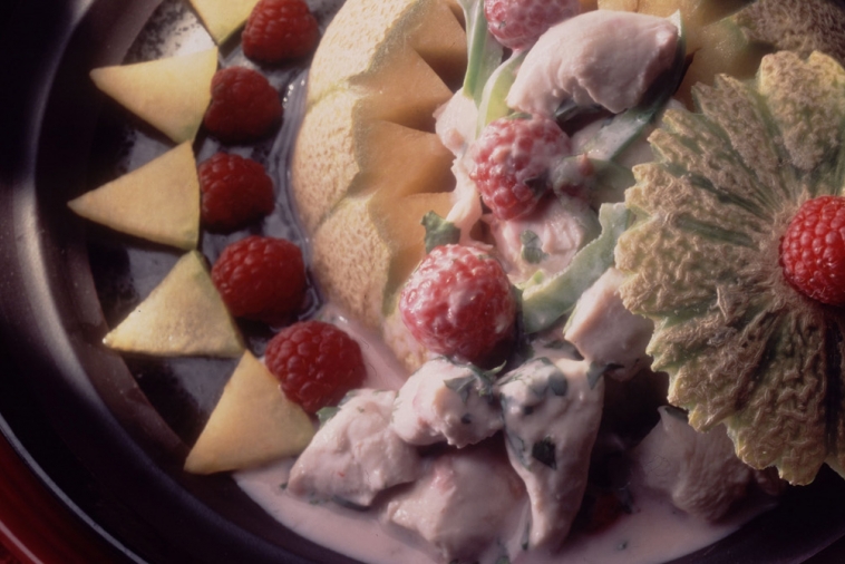 Polynesian Chicken Salad in Melon | Canadian Goodness