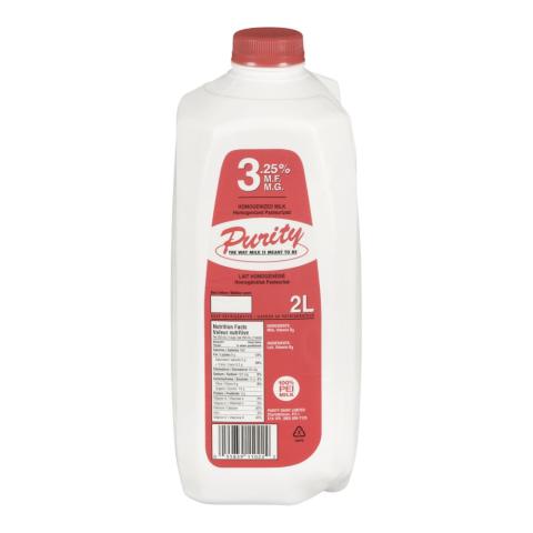 Purity Homogenized Milk 3.25% M.F. 2L | Canadian Goodness
