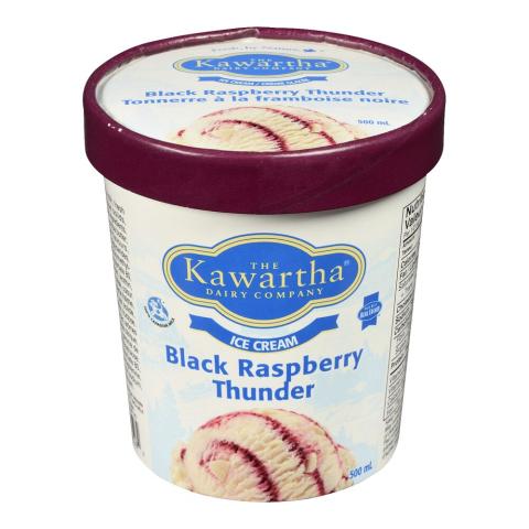 Kawartha Dairy Black Raspberry Thunder Ice Cream 500ml | Canadian Goodness