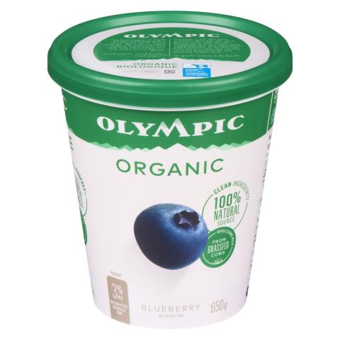 Olympic Organic Blueberry Balkan Style Yogurt 3% M.F. 650g | Canadian ...