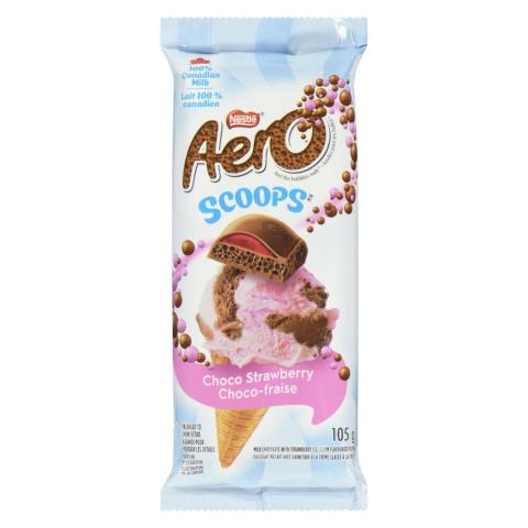 Aero Scoops Choco Strawberry Chocolate Bar 105g | Canadian Goodness