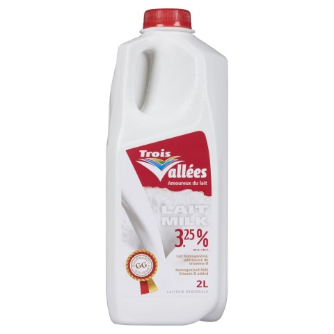 Trois Vallées Homogenized Milk 3.25% M.F. 2L | Canadian Goodness