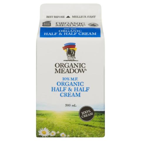 Organic Meadow Organic Half & Half Cream 10% M.F. 500ml | Canadian Goodness