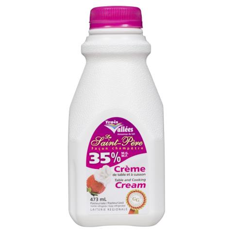 Trois Vallées Cooking & Whipping Cream 35% M.F. 473ml | Canadian Goodness