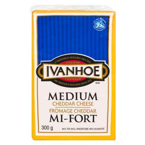 Ivanhoe Medium Coloured Cheddar 300g | Canadian Goodness