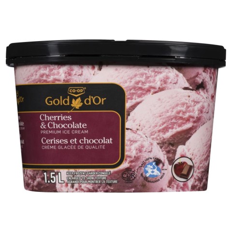 CO-OP Gold Cherries And Milk Chocolatey Ice Cream 1.5L | Canadian Goodness