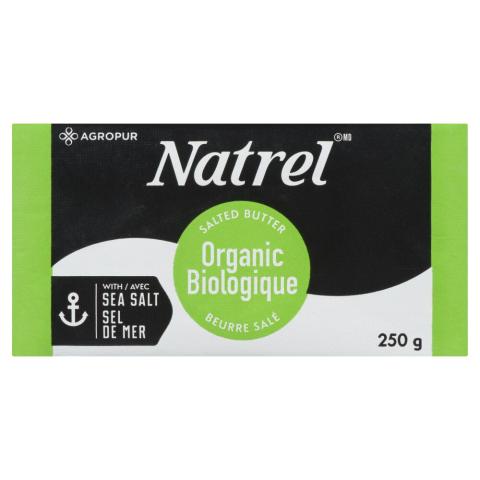 Natrel Organic Butter With Sea Salt 250g | Canadian Goodness