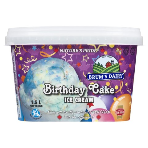 Brum's Dairy Birthday Cake Ice Cream 1.5L | Canadian Goodness