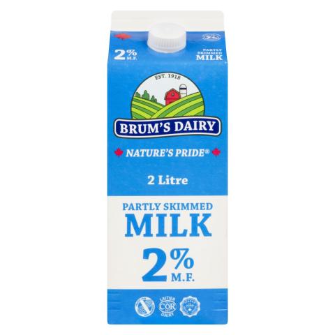 Brum's Dairy Partly Skimmed Milk 2% M.F. 2L | Canadian Goodness