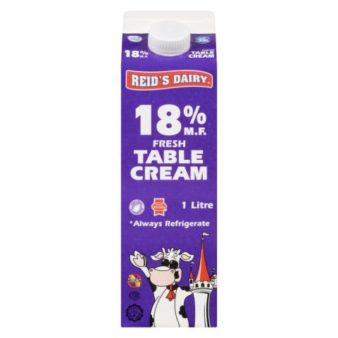 Reid's Dairy Fresh Table Cream 18% M.F. 1L | Canadian Goodness