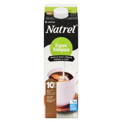 Natrel Organic Half & Half Cream 10% M.F. 1L | Canadian Goodness