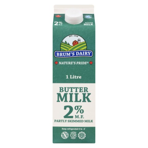 Brum's Dairy Buttermilk 2% M.F. 1L | Canadian Goodness