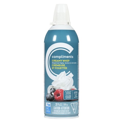 Compliments Whipped Cream Topping 20% M.F. 225g | Canadian Goodness