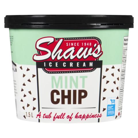 Shaw's Ice Cream Mint Chip Ice Cream 1.5L | Canadian Goodness