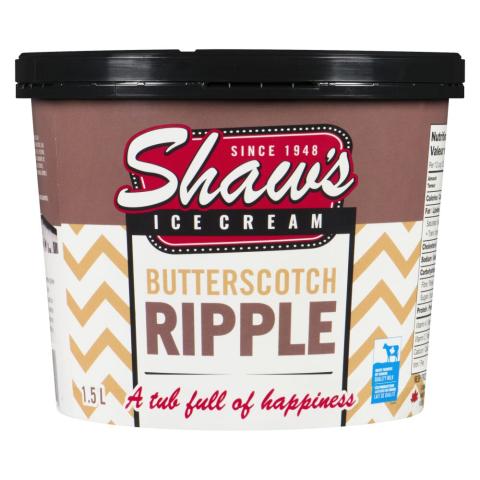 Shaw's Ice Cream Butterscotch Ripple Ice Cream 1.5L | Canadian Goodness