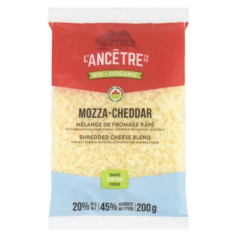L'Ancêtre Organic Shredded Partly Skimmed Mozza Cheddar 200g | Canadian Goodness