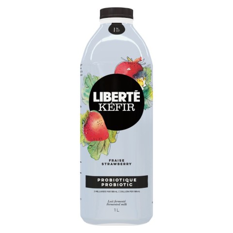 Liberté Probiotic Strawberry Kefir 1% M.F. 1L | Canadian Goodness