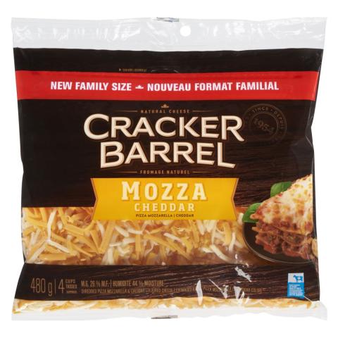 Cracker Barrel Shredded Mozza Cheddar 480g | Canadian Goodness