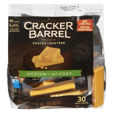 Cracker Barrel Medium Colored Cheddar Snacks 650g | Canadian Goodness