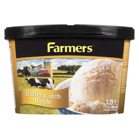 Farmers Butterscotch Ripple Ice Cream 1.5L | Canadian Goodness