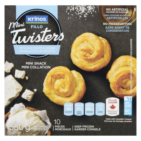 Krinos Mini Twisters Feta And Ricotta 550g | Canadian Goodness