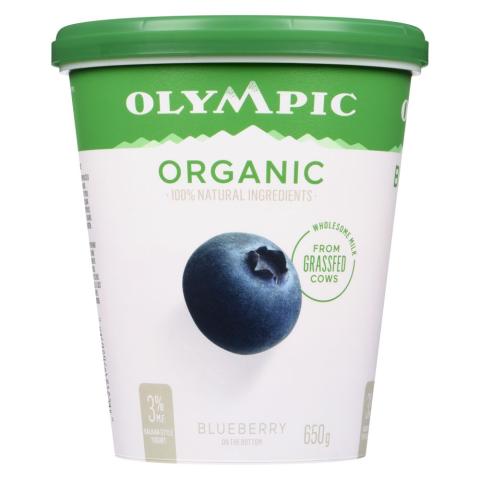 Olympic Organic Blueberry Balkan Style Yogurt 3% M.F. 650g | Canadian ...
