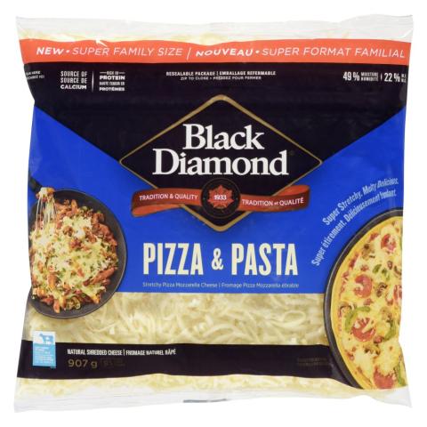 Black Diamond Pizza & Pasta Shredded Pizza Mozzarella 907g | Canadian ...