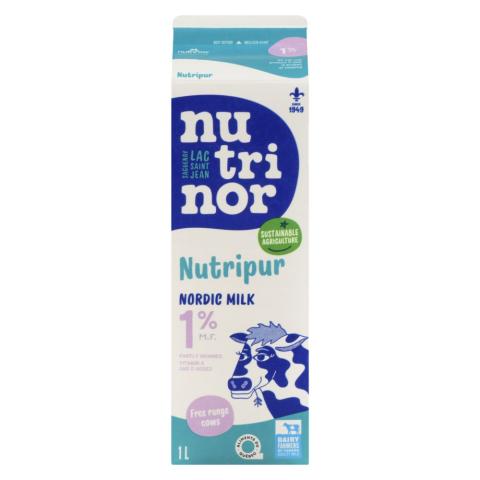 Nutrinor Nutripur Nordic Partly Skimmed Milk 1% M.F. 1L | Canadian Goodness