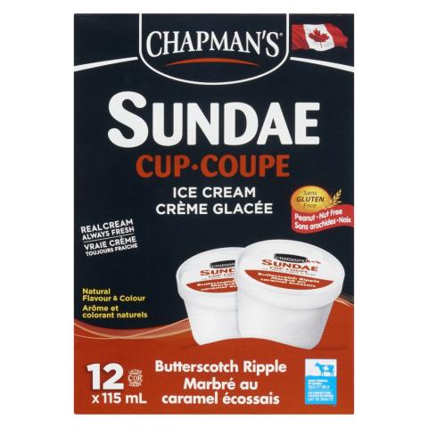 Chapman's Sundae Cup Butterscotch Ripple Ice Cream 12X115ml | Canadian ...