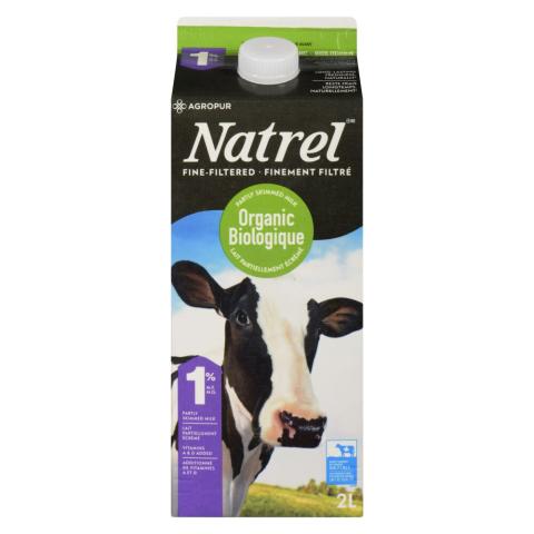 Natrel Organic Fine-Filtered Partly Skimmed Milk 1% M.F. 2L | Canadian ...
