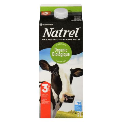 Natrel Organic Fine-Filtered Whole Milk 3.8% M.F. 2L | Canadian Goodness