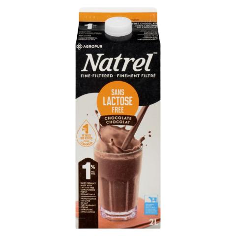 Natrel Lactose Free Partly Skimmed Chocolate Milk 1% M.F. 2L | Canadian ...