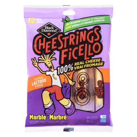 Cheestrings Lactose Free Marble Pizza Mozzarella Stringable Cheese 252g ...