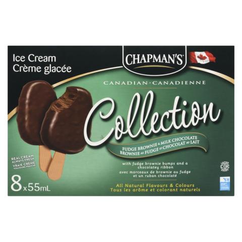 Chapman's Fudge Brownie & Milk Chocolate Ice Cream Bumpy Bars 8x55ml ...