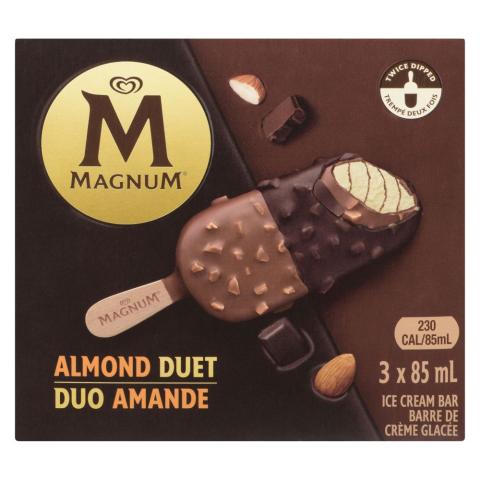Magnum Almond Duet Ice Cream Bars 3x85ml | Canadian Goodness