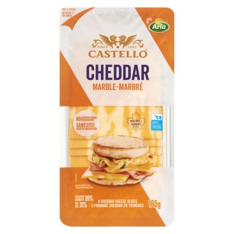 Castello Sliced Marble Cheddar 165g | Canadian Goodness
