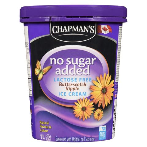 Chapman's No Sugar Added Lactose Free Butterscotch Ripple Ice Cream 1L ...