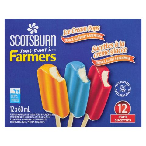 Scotsburn Orange, Blueberry & Raspberry Ice Cream Pops 12x60ml ...