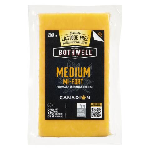 Bothwell Cheese Lactose Free Medium Coloured Cheddar 250g | Canadian ...