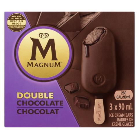 Magnum Double Chocolate Ice Cream Bars 3X90ml | Canadian Goodness