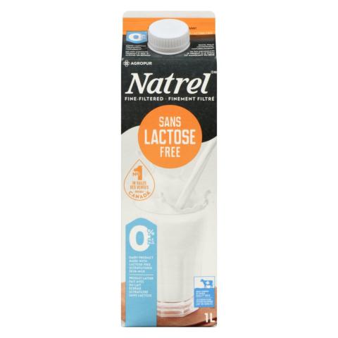 Natrel Lactose Free Fat Free Skim Dairy Product 0% M.F. 1L | Canadian ...