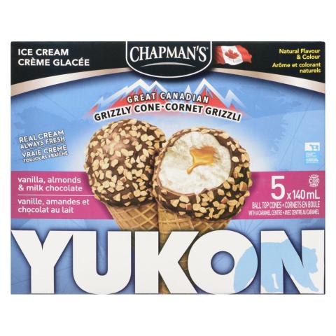 Chapman's Yukon Grizzly Cone Vanilla, Caramel, Almonds & Milk Chocolate ...