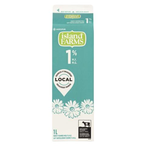 Island Farms Partly Skimmed Milk 1% M.F. 1L | Canadian Goodness