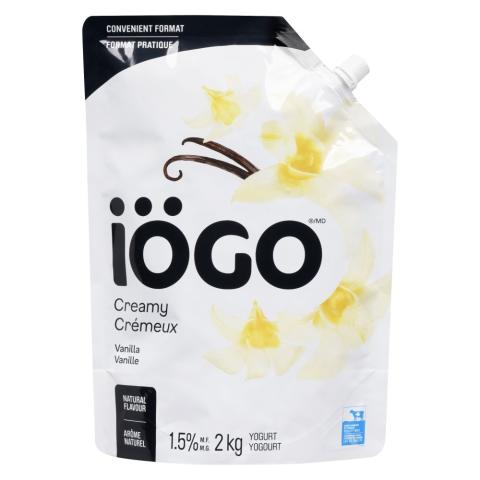 Iögo Creamy Vanilla Yogurt 1.5% M.F. 2kg | Canadian Goodness
