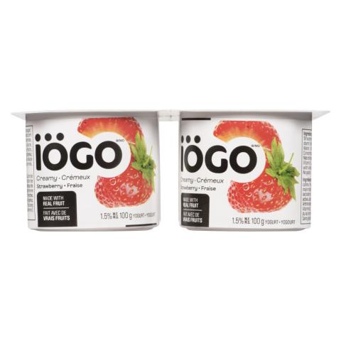 Iögo Strawberry Yogurt 1.5% M.F. 4x100g | Canadian Goodness