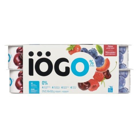 Iögo Strawberry, Raspberry, Blueberry, Cherry Yogurt 0% M.F. 16x100g ...